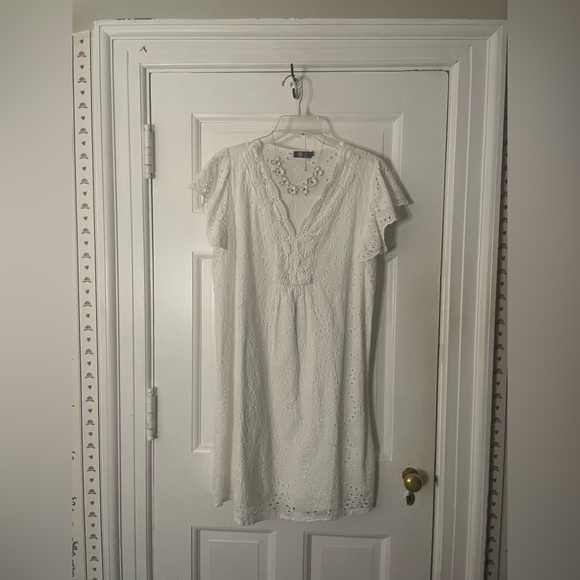 JM Collection | Dresses | Jm Collection White Eyelet Mini Dress | Poshmark
